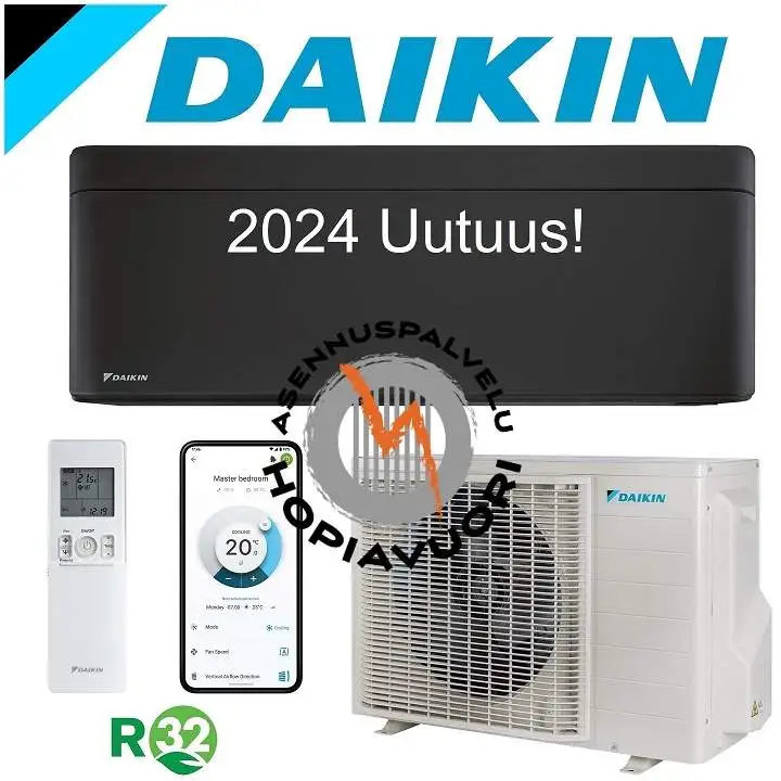 Daikin Stylish N 30 ilmalämpöpumppu asennettuna musta